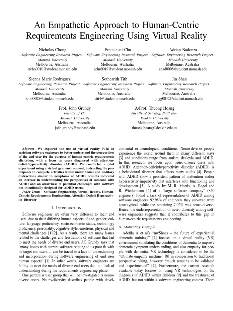 FIT4003 - An Empathetic Approach To Human-Centric Requirements ...