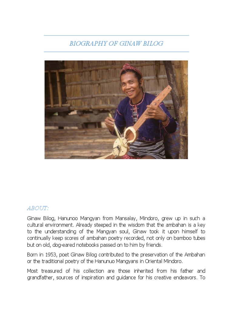 Biography of Ginaw Bilog | PDF