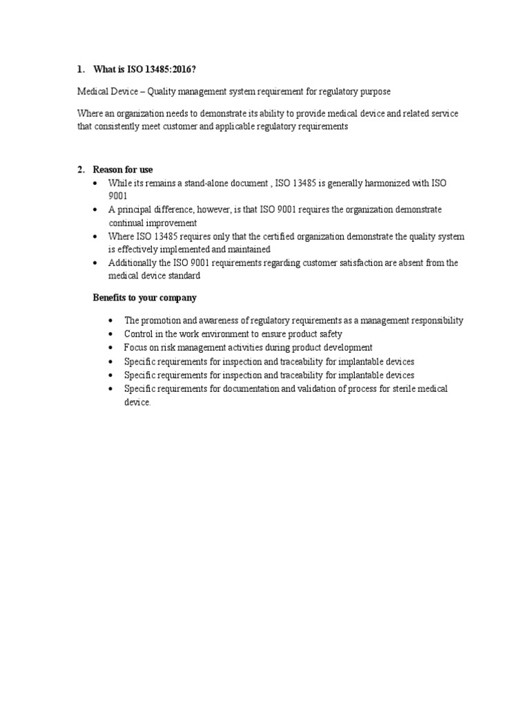On Iso 13485 | PDF