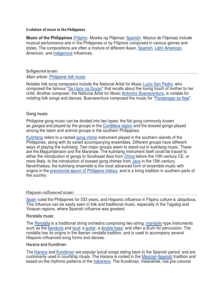 Evolution of Music in The Philippines | PDF