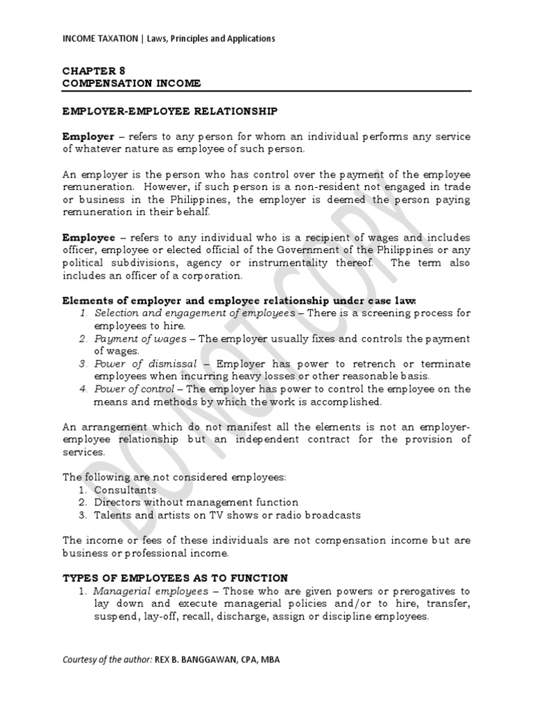 CHAPTER 8 Compensation Income (Module) | PDF | Employment | Employee ...