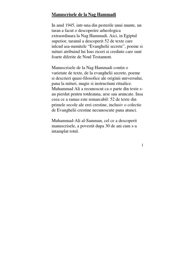 Manuscrisele de La Nag Hammadi | PDF