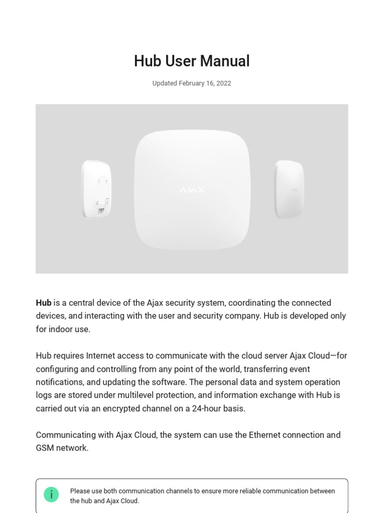 Hub User Manual - Ajax Systems Support | PDF | Security Alarm | Ios