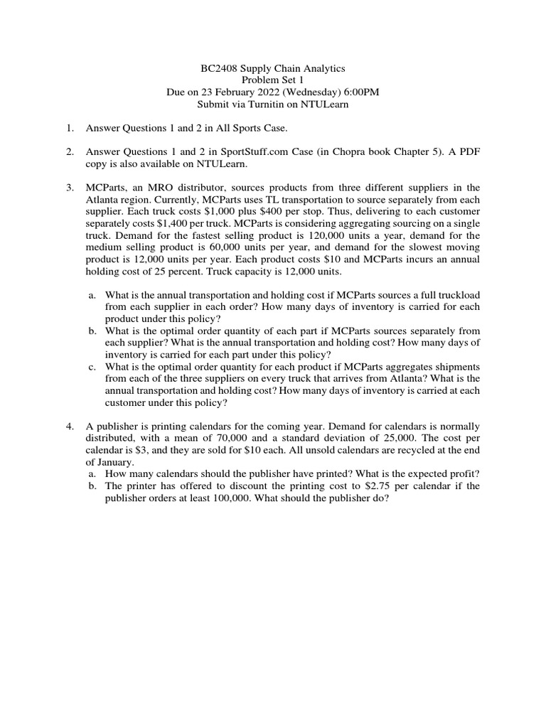 Problem Set 1 | PDF
