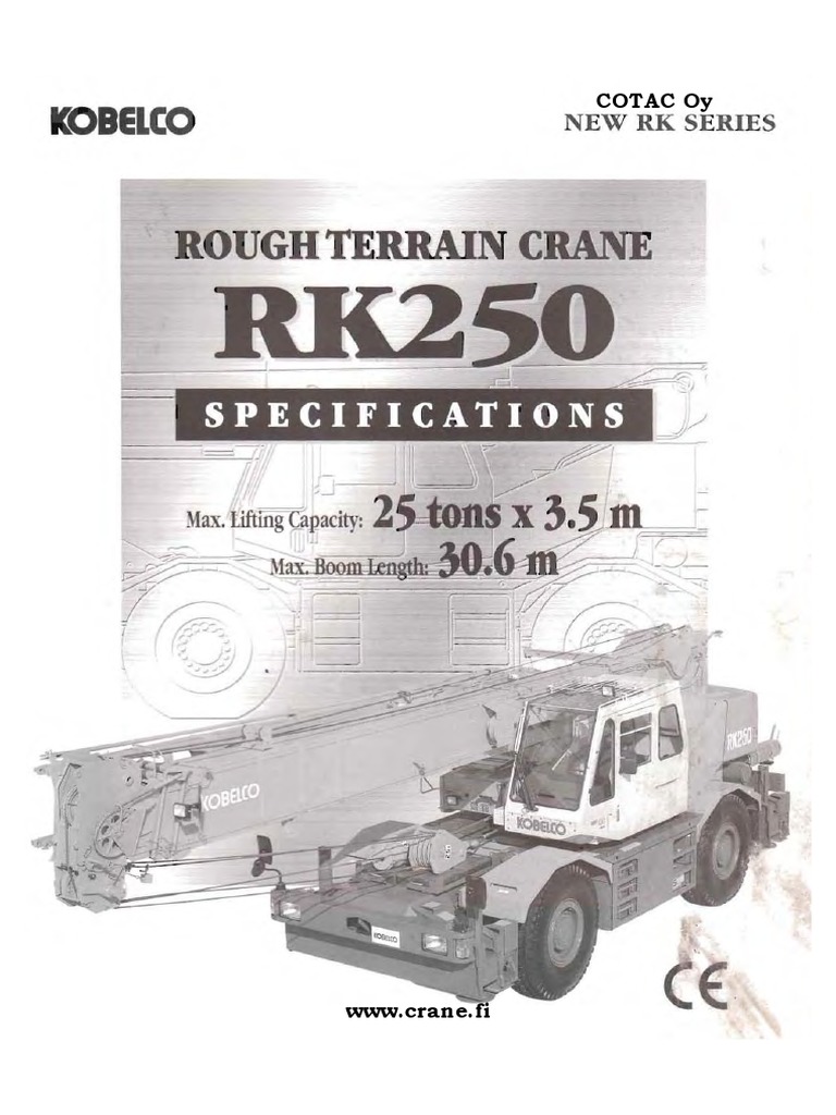 Kobelco RK250 | PDF | Crane (Machine) | Brake