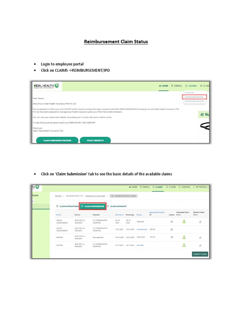 Reports Webdocs W0215 Claims Status Check Guide | PDF