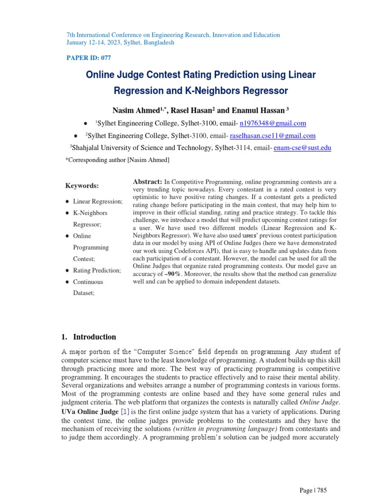 Part C - Proceedings Articles Theme 2 - Computer Science, Electrical ...