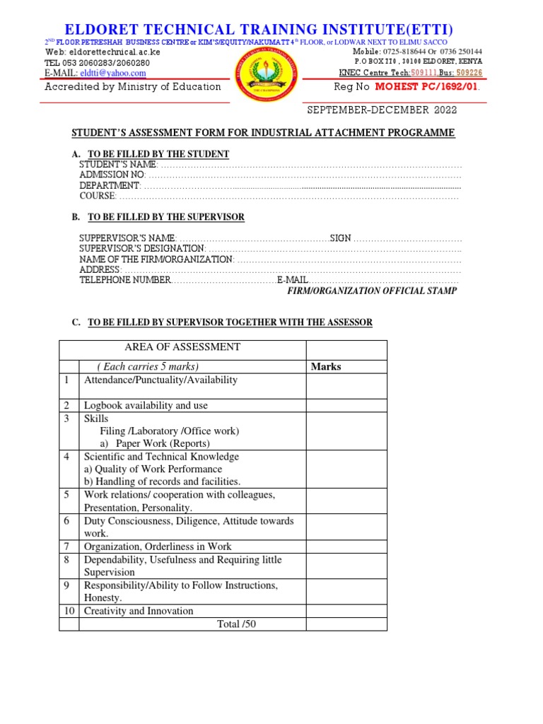 Assessment Form 2022 | PDF