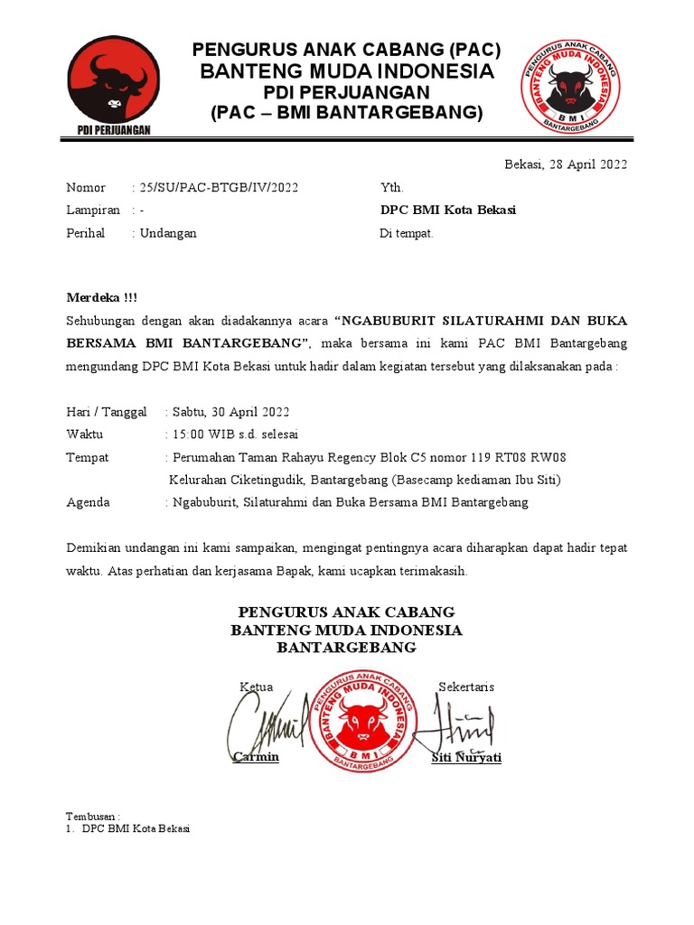 25 Surat Undangan Bukber Untuk DPC | PDF