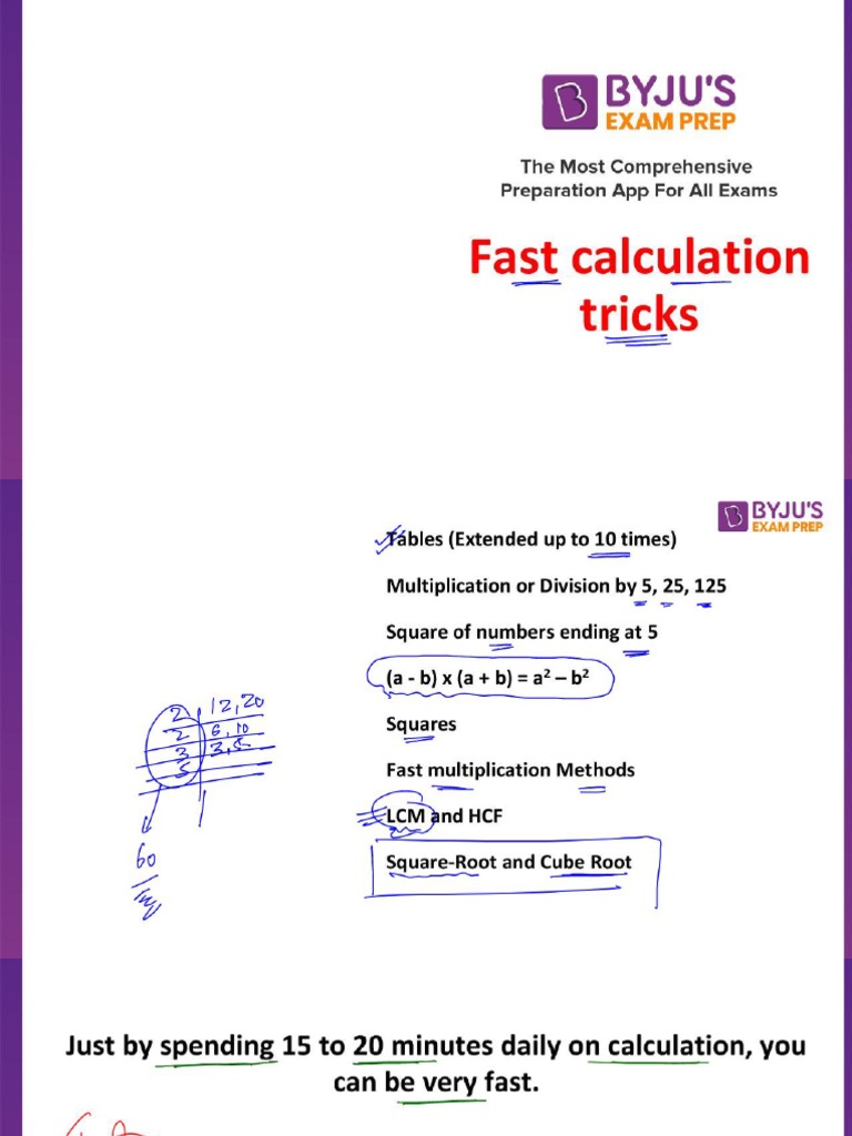 Live Class Fast Calculation Techniques | PDF