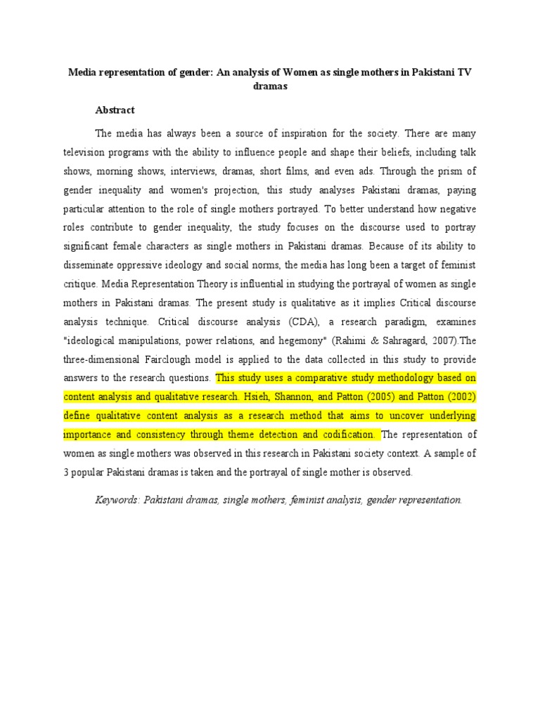 Media Representation of Gender | PDF | Mass Media | Analysis