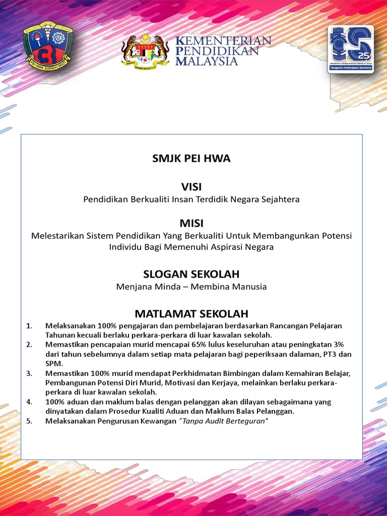 Visi Misi & Pembahagi Mingguan 2022 2023 | PDF