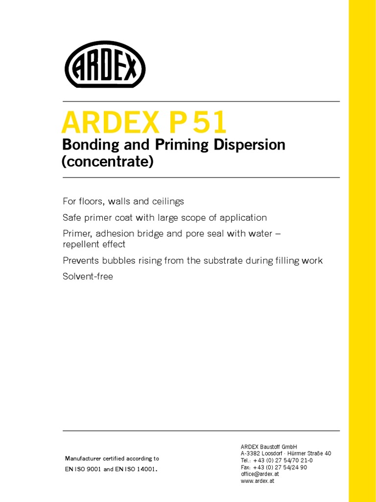 Ardex P 51 - GB | PDF | Concrete | Adhesive