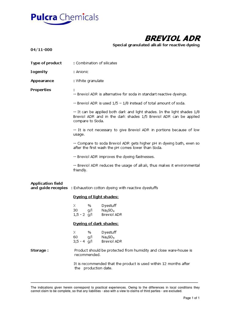 Textil Breviol Adr | PDF | Dyeing | Dye
