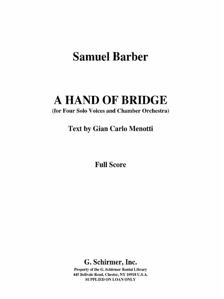 Barber A HAND OF BRIDGE-3-60 | PDF