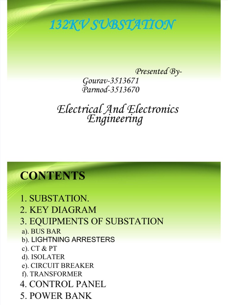 32KV Substation Equipment Overview | PDF | Electrical Substation ...