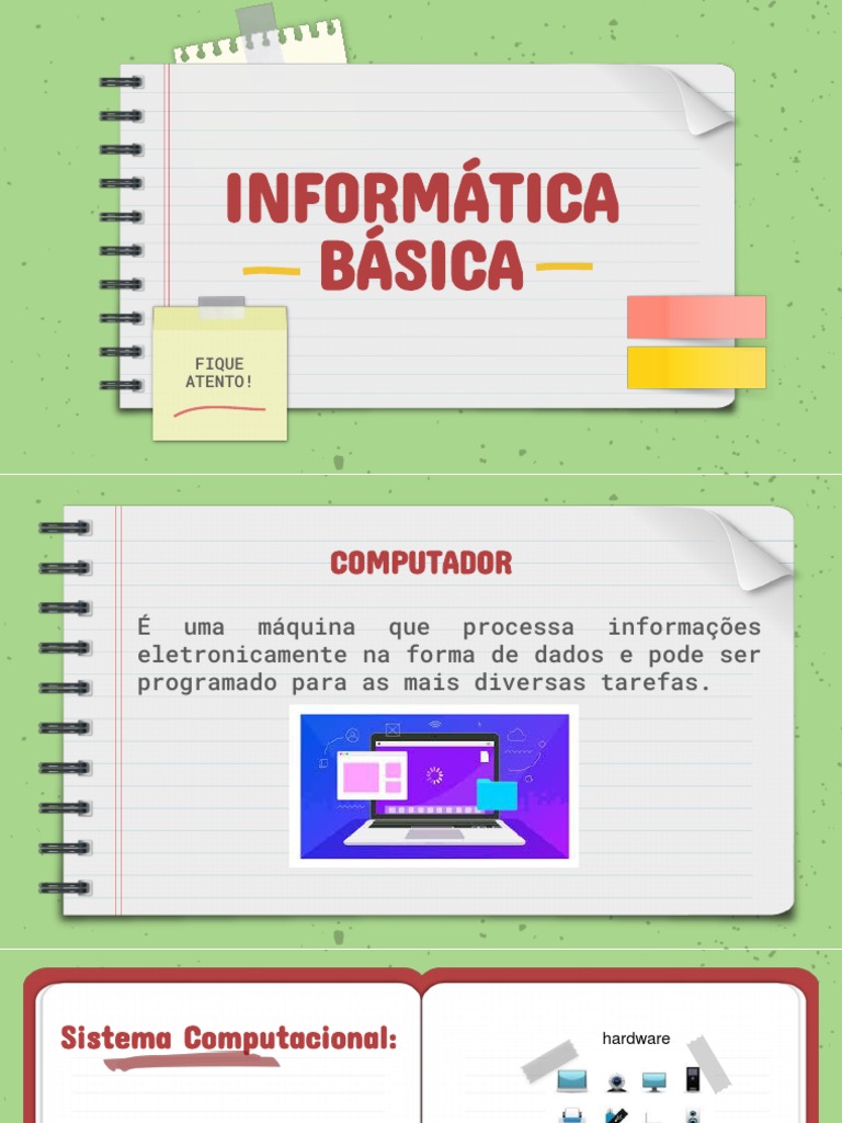 Slides Informatica Basica Pdf Entrada Saída Armazenamento De