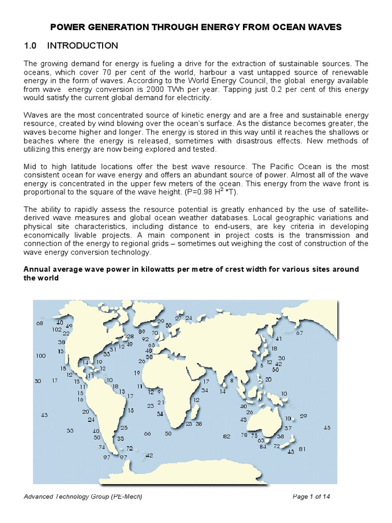 POWER GENERATION FROM OCEAN WAVES | PDF | Nature
