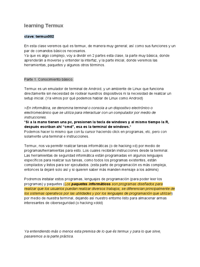 Termux 002 | PDF | Terminal de computadora | Interfaz de línea de comando