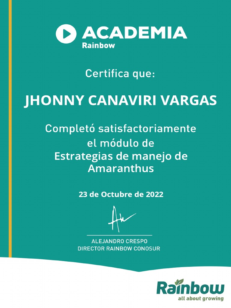 Estrategia para El Manejo de Maleza AMARANTHUS - CHIORI | PDF