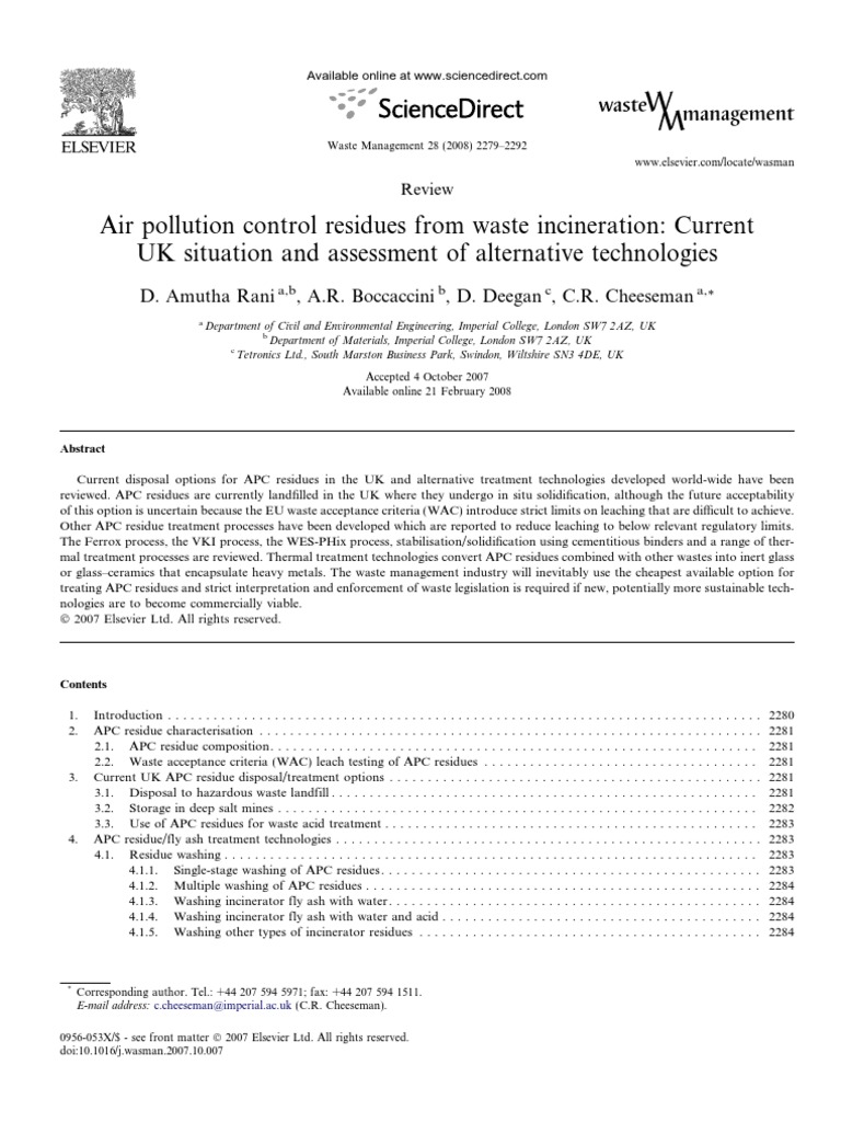 Amutha Rani Et Al. - 2008 - Air Pollution Control Residues From Waste ...