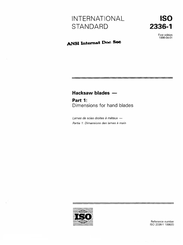 Iso 2336-1-1996 | PDF | International Organization For Standardization ...