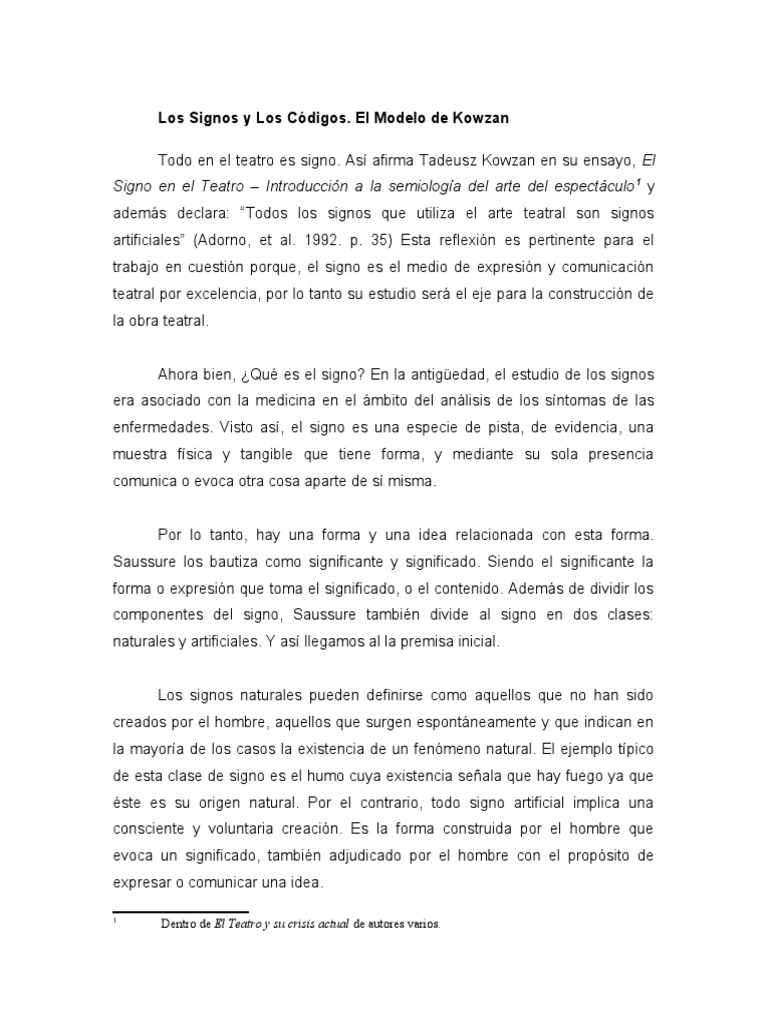 Los Signos y Los Códigos | PDF | Teatro | Comunicación