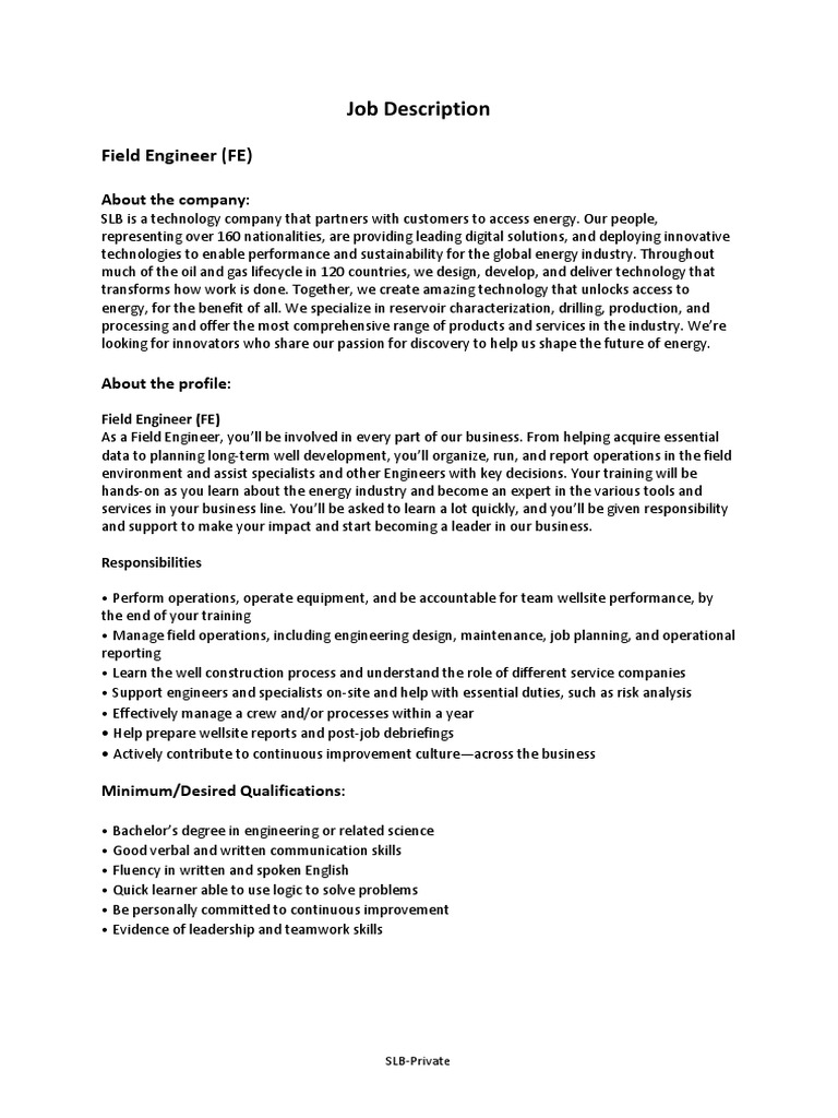 Field Engineer Job Description With CTC Details | PDF | Life Cycle ... Field Engineer Job Description With CTC Details | PDF | Life Cycle ...