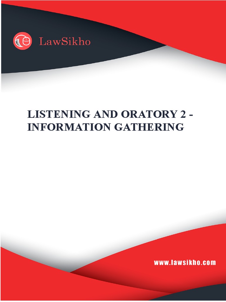 Listening and Oratory - Class 2-1591888013 | PDF | Lawyer | Communication