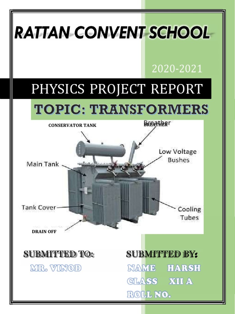 Physics Project Report | PDF | Transformer | Inductor