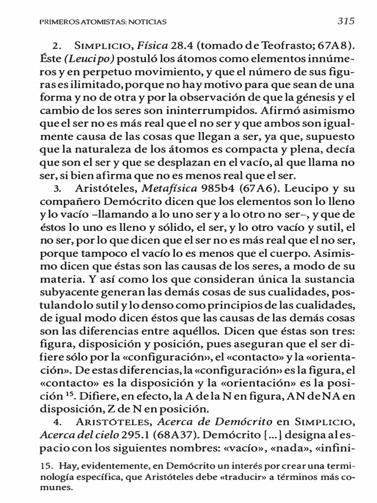 Los primeros atomistas: Leucipo y Demócrito | PDF