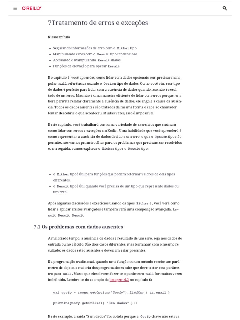 7 Handling Errors and Exceptions - The Joy of Kotlin | PDF | Função ... 7 Handling Errors and Exceptions - The Joy of Kotlin | PDF | Função ...