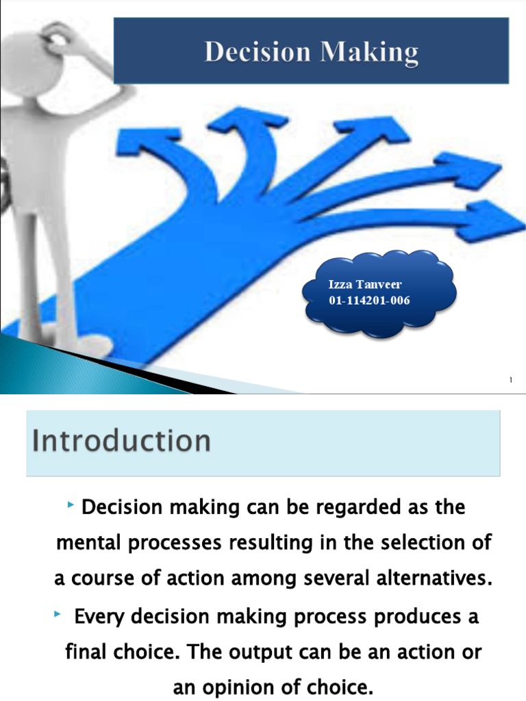 Decision Making Presentation | PDF | Decision Making | Behavioural Sciences