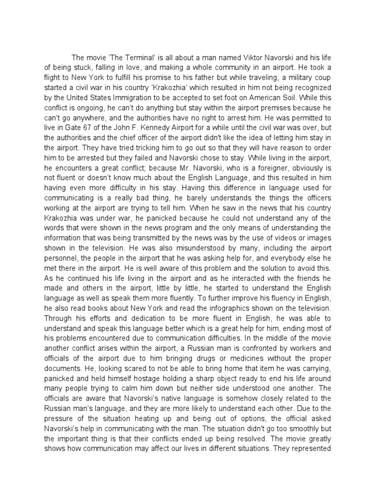 The Terminal-Movie Review | PDF | Linguistics | Human Communication
