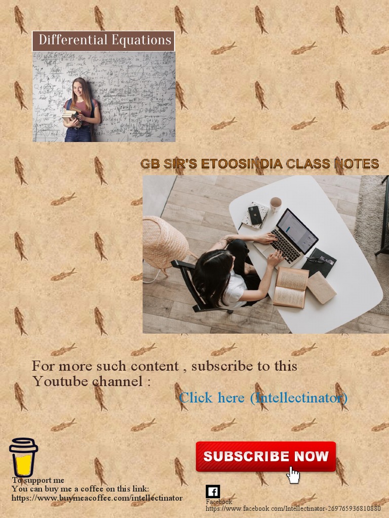 Differential Equation Class Notes of GB Sir | PDF