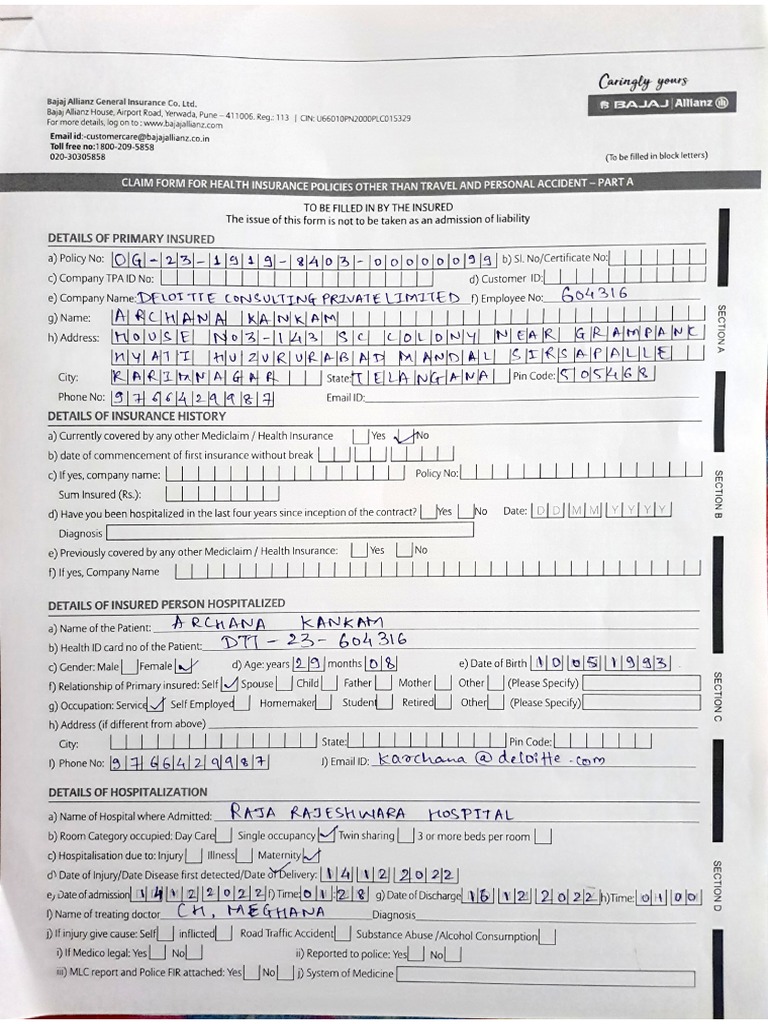 A Claim Form | PDF