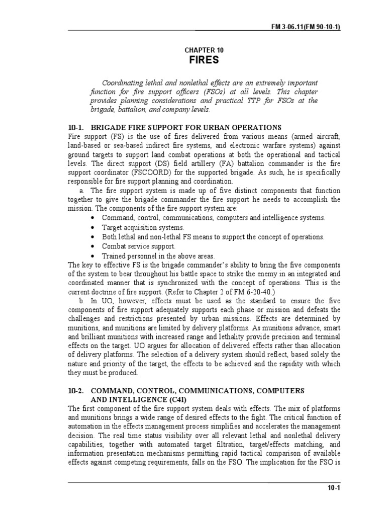 FM 3-06.11 (FM 90-10-1) Ch10 - Fire | PDF | Artillery | Shell (Projectile)