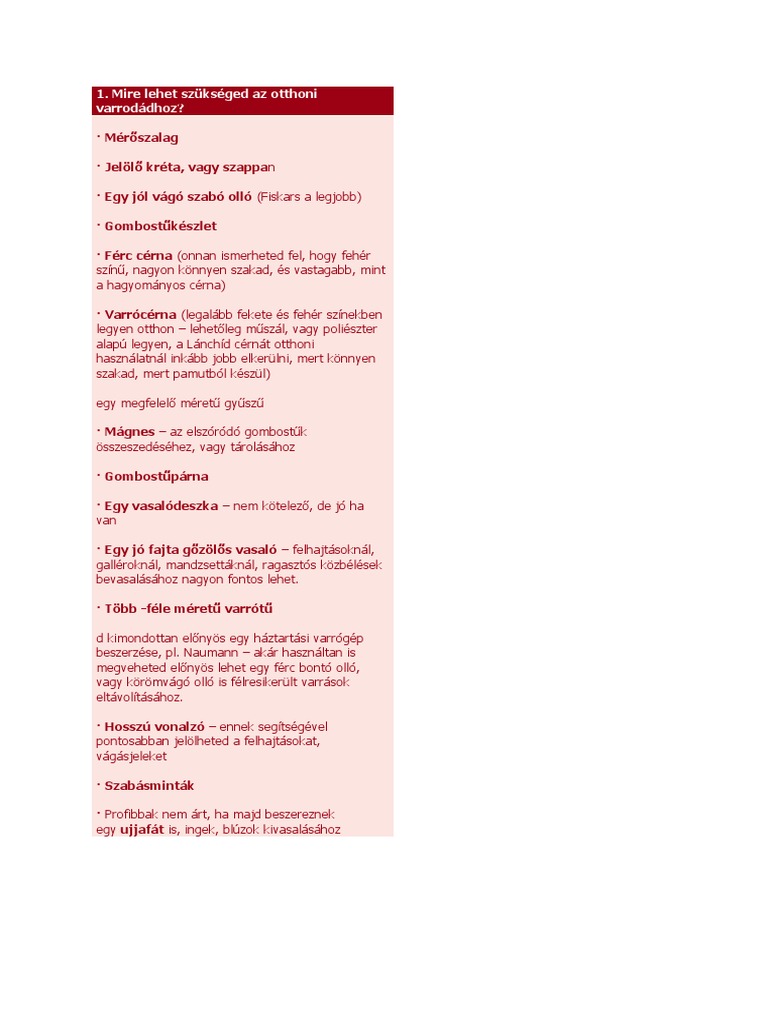 Kellékei, Anyagok Fajtái | PDF