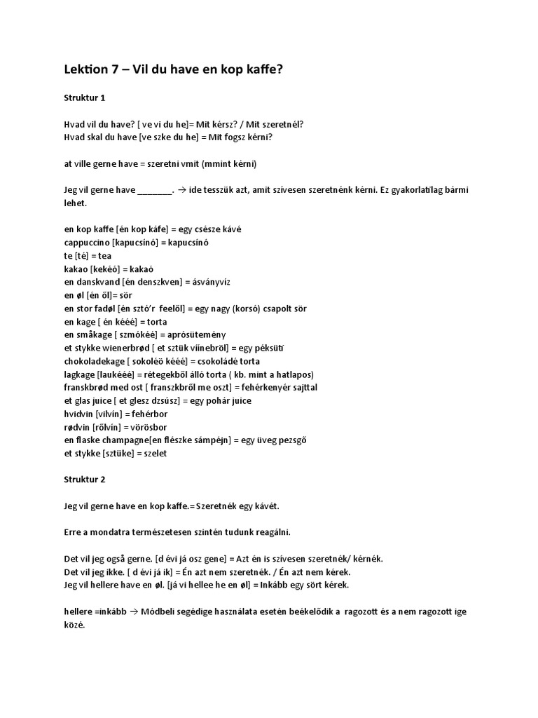 Lektion 7 - Összefoglaló | PDF