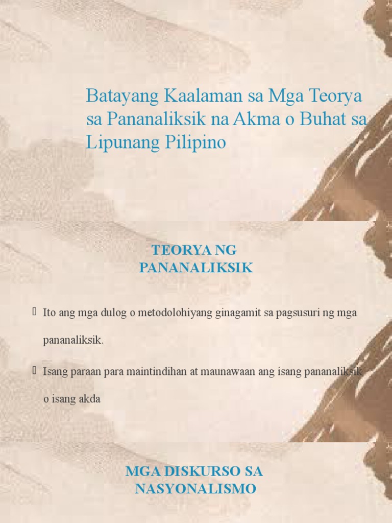 Batayang Kaalaman Sa Mga Teorya Sa Pananaliksik Na | PDF