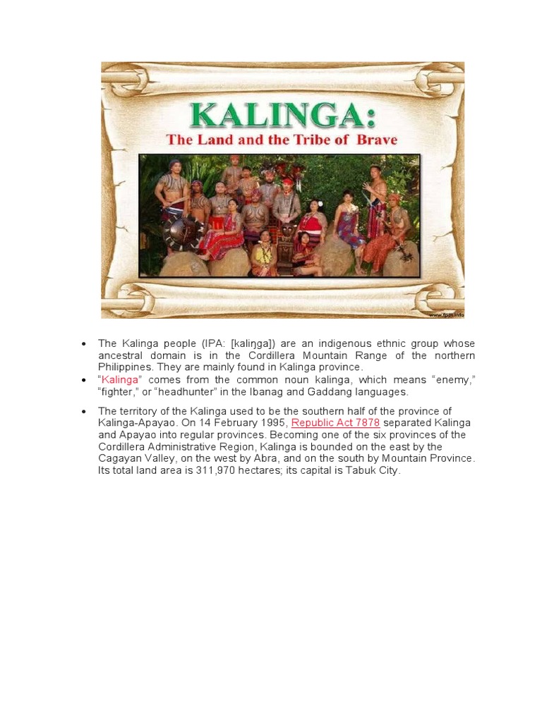 Kalinga Higlights PICPE01 | PDF