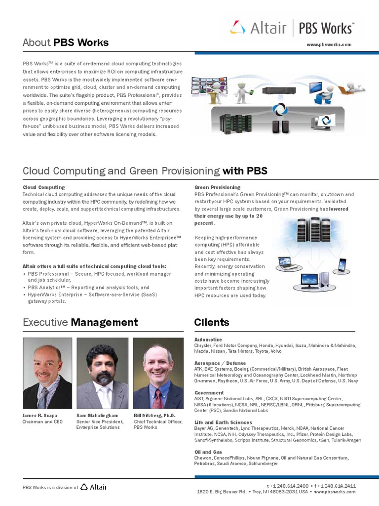 Altair Pbs Works | PDF | Cloud Computing | Supercomputer