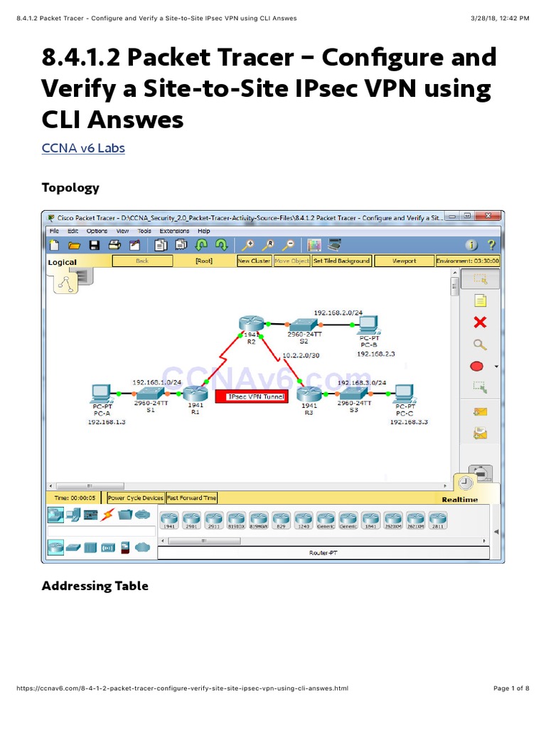 Configure and Verify A Site-To-Site IPsec VPN Using CLI Answes | PDF ... Configure and Verify A Site-To-Site IPsec VPN Using CLI Answes | PDF ...