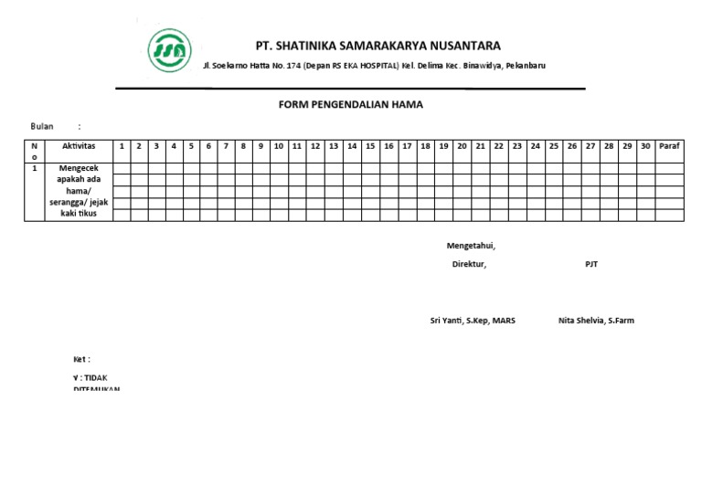 FORM Pengendalian Hama | PDF