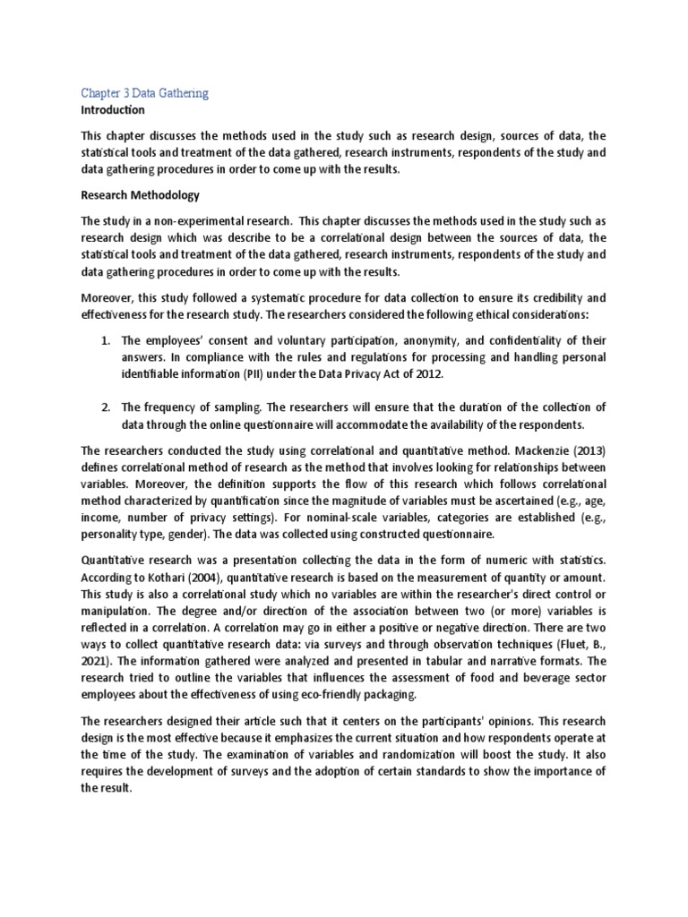 Chapter 3 Sustainable-Food-Packaging-Management | PDF | Statistics | Survey Methodology