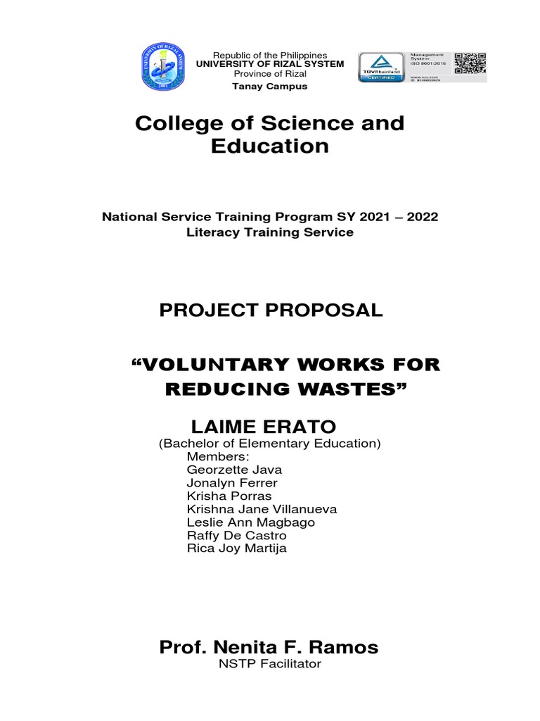 Project Proposal LTS Group 3 | PDF | Recycling | Community