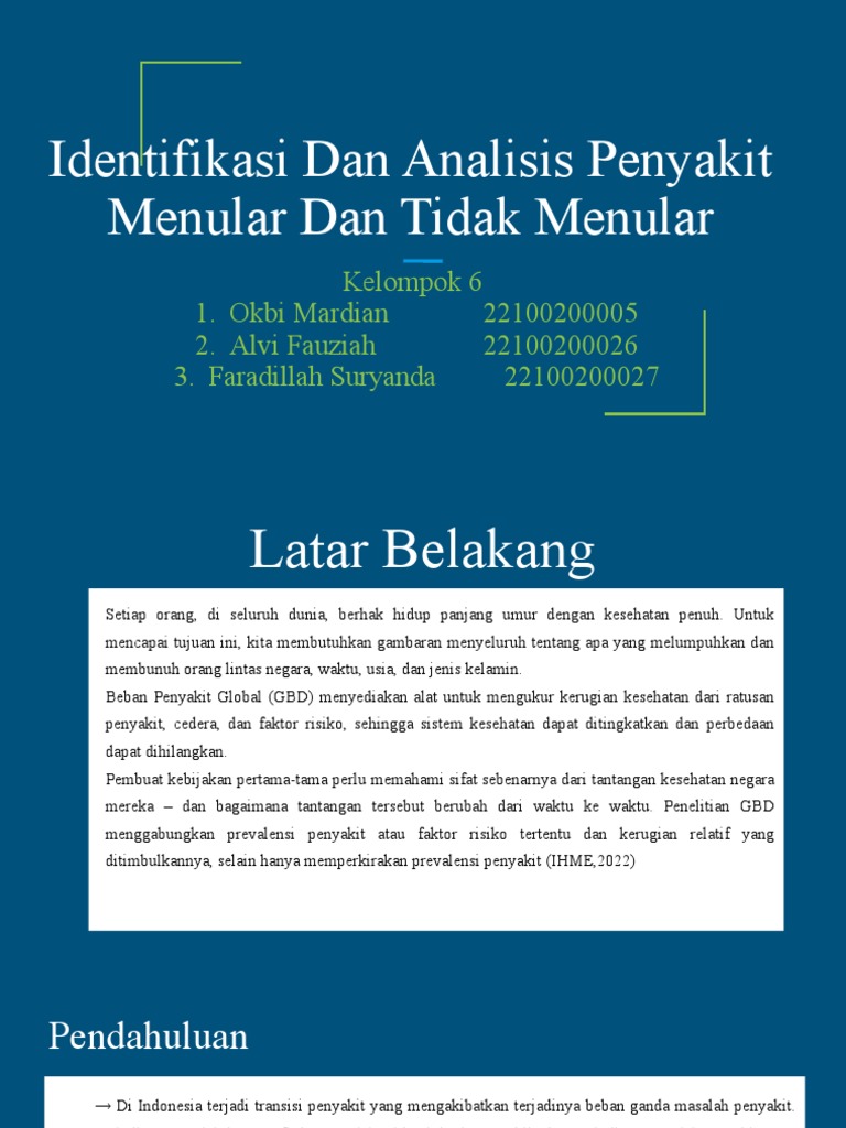 Kel 6 Identifikasi Penyakit Menular Dan Tidak Menular | PDF