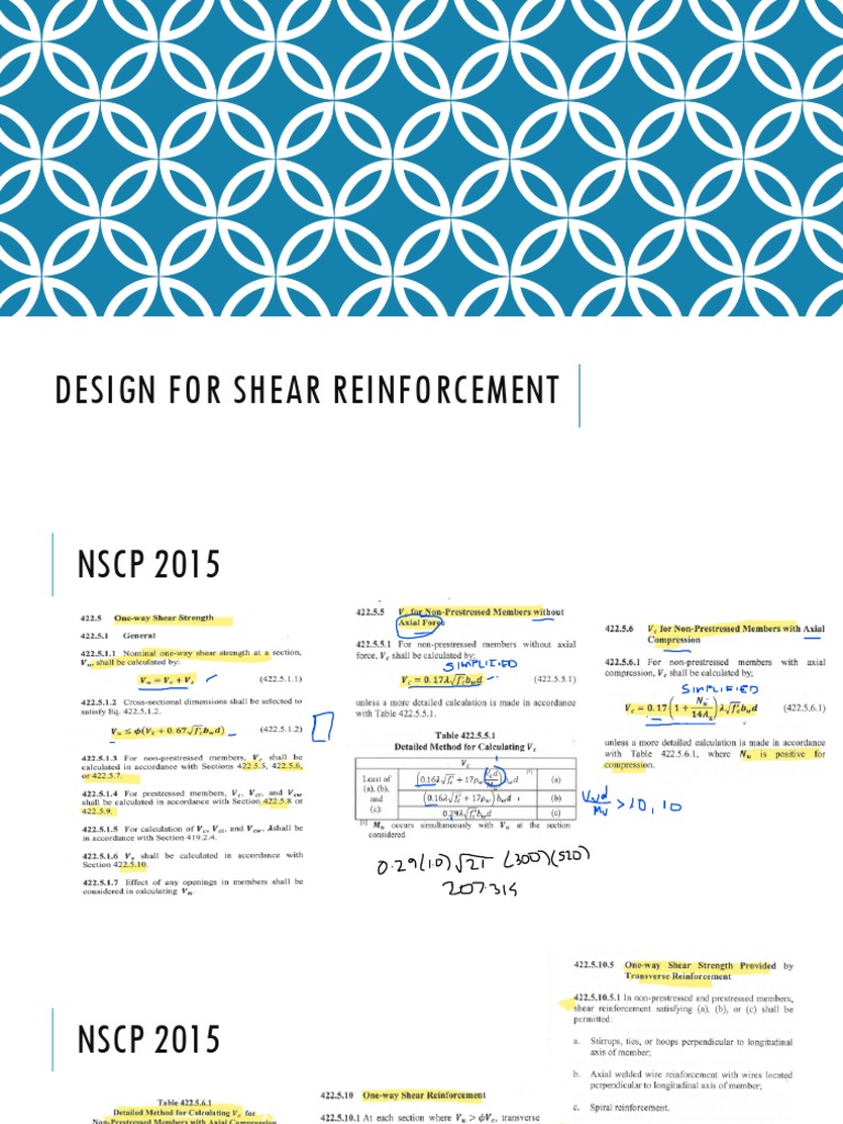 Shear Reinforcement Design NSCP 2015 | PDF