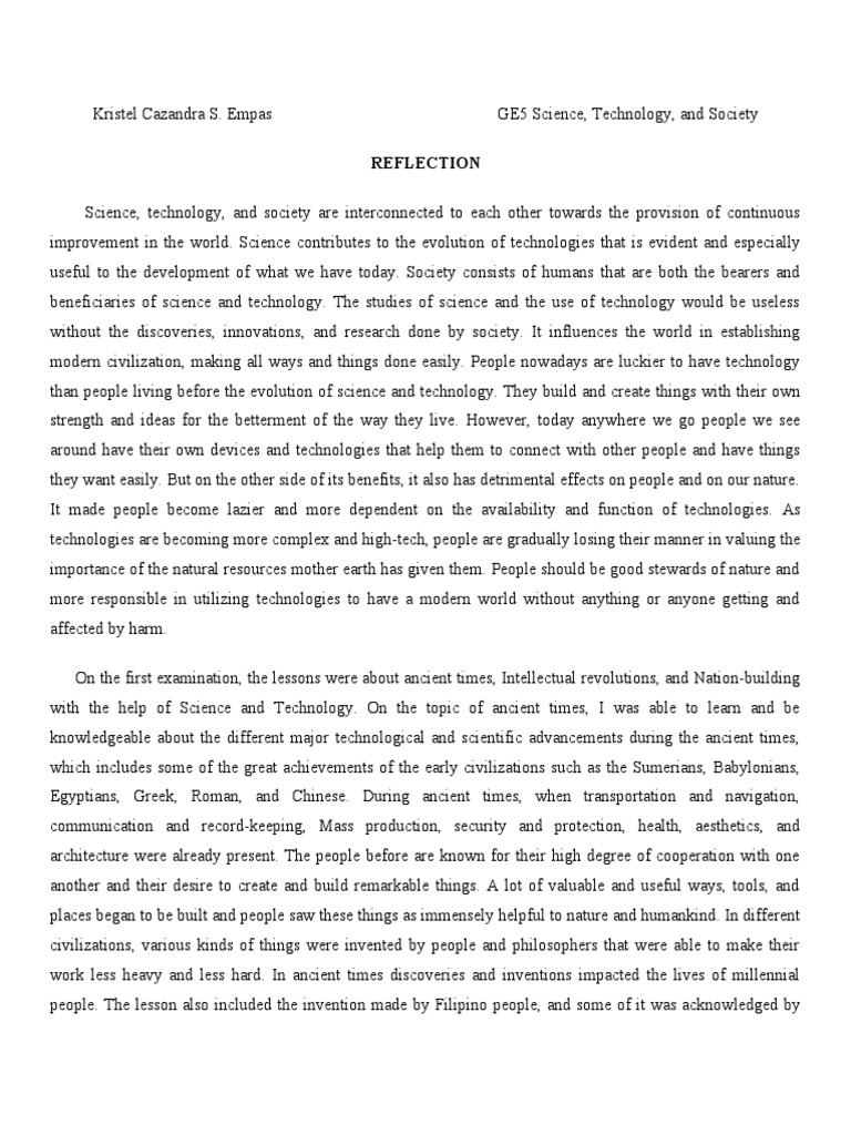 Environmental Reflection | PDF | Happiness | Science