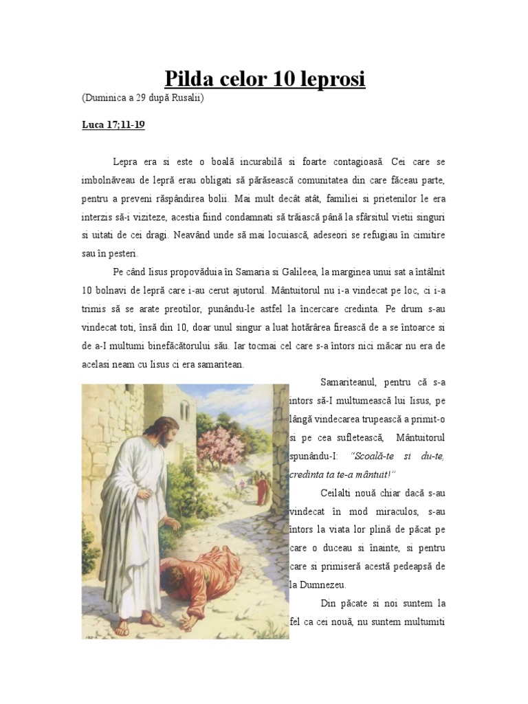 Pilda Celor 10 Leprosi | PDF